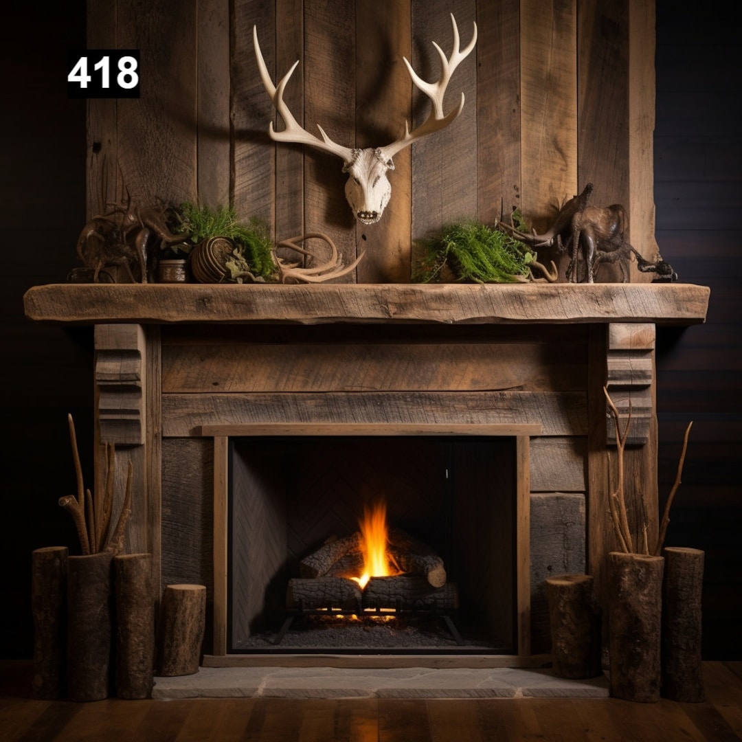 Regal Looking Reclaimed Wood Beam Fireplace Mantel With Legs #418 - Etsy