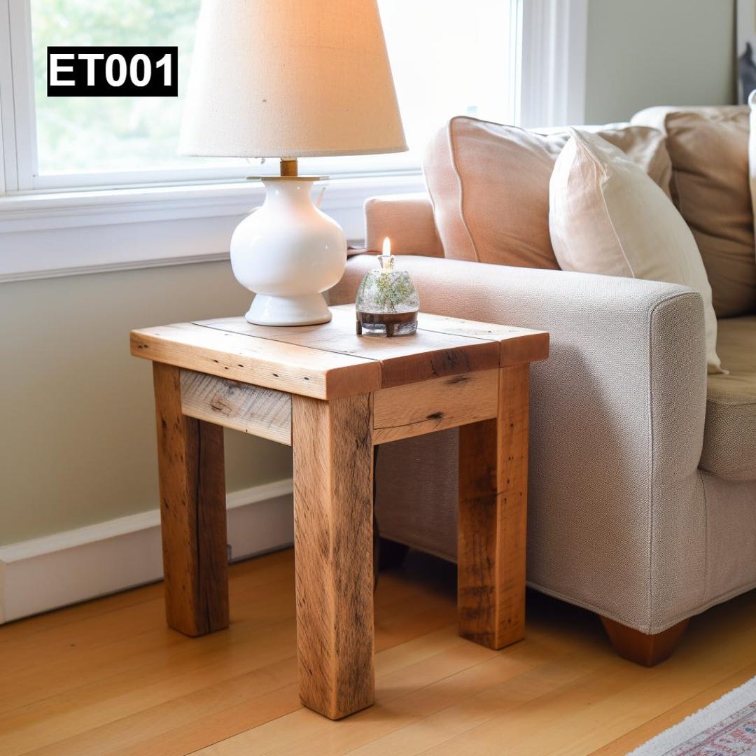 Rustic Reclaimed Wood End Tables ET001 - Etsy