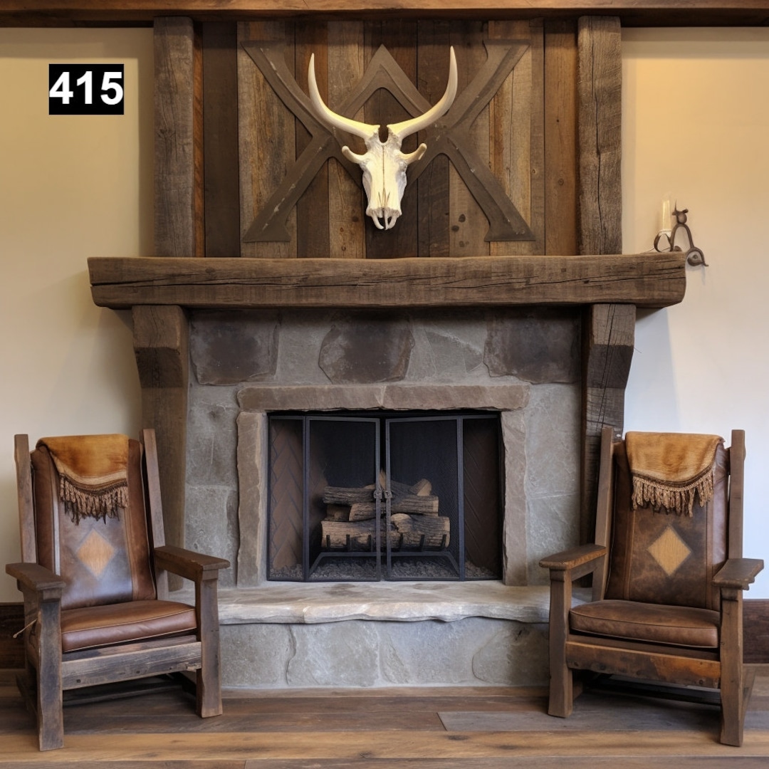 Regal Looking Reclaimed Wood Beam Fireplace Mantel With Legs #415 - Etsy