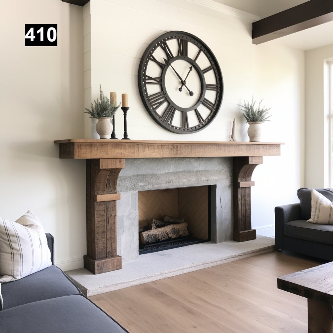 Regal Looking Reclaimed Wood Beam Fireplace Mantel With Legs #410 - Etsy