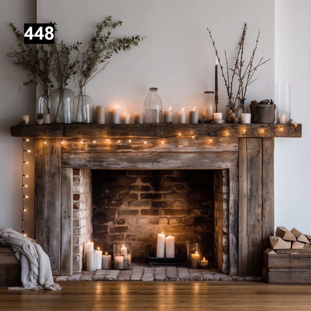 Regal Looking Reclaimed Wood Beam Fireplace Mantel With Legs #448 - Etsy