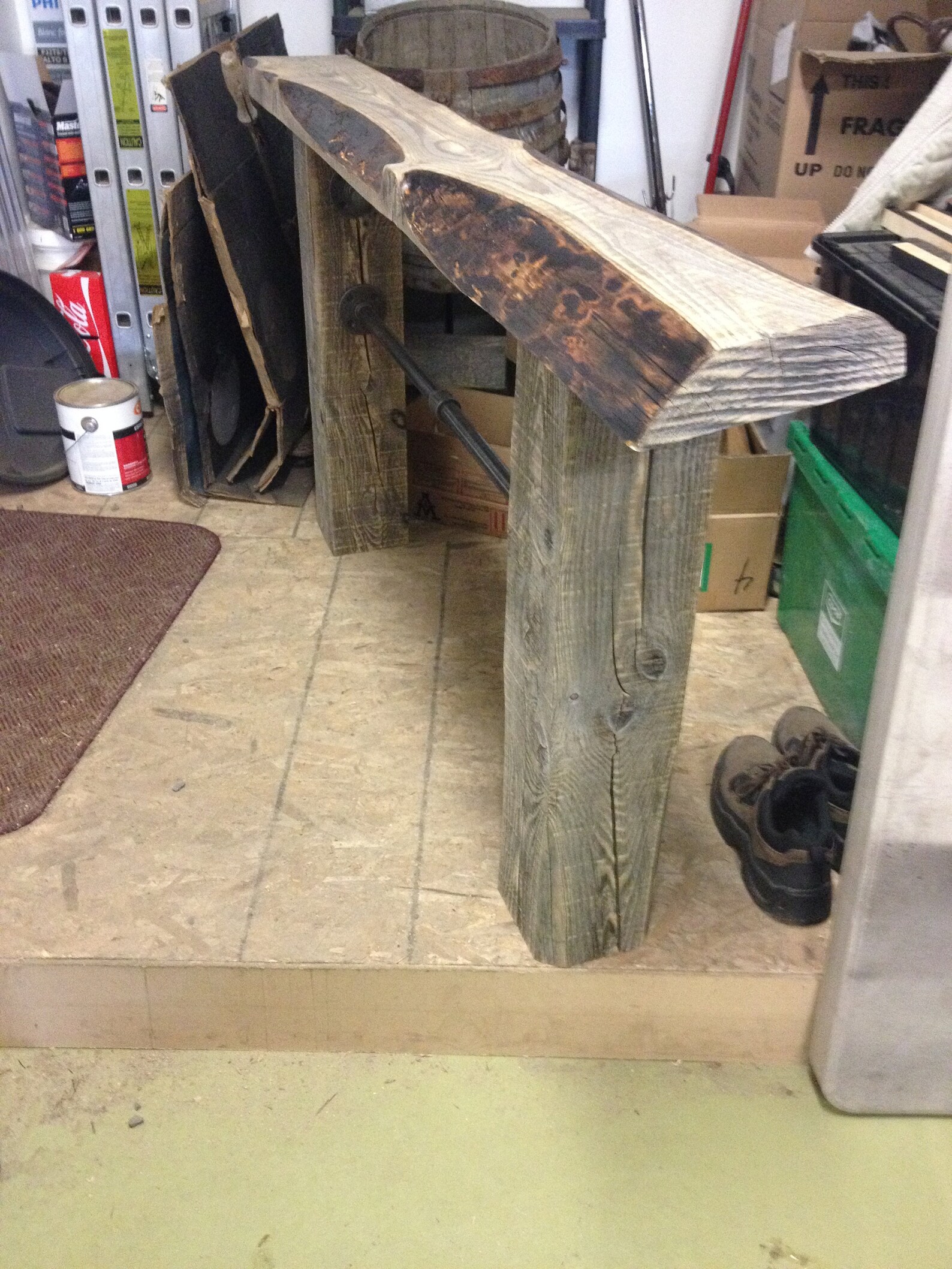 Rustic Console With Pipes and Live Edge - Etsy