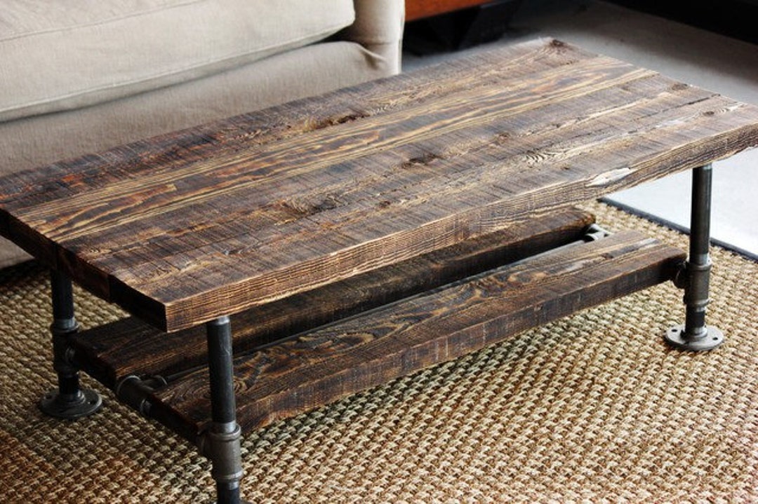 Rustic Industrial Coffee Table - Etsy