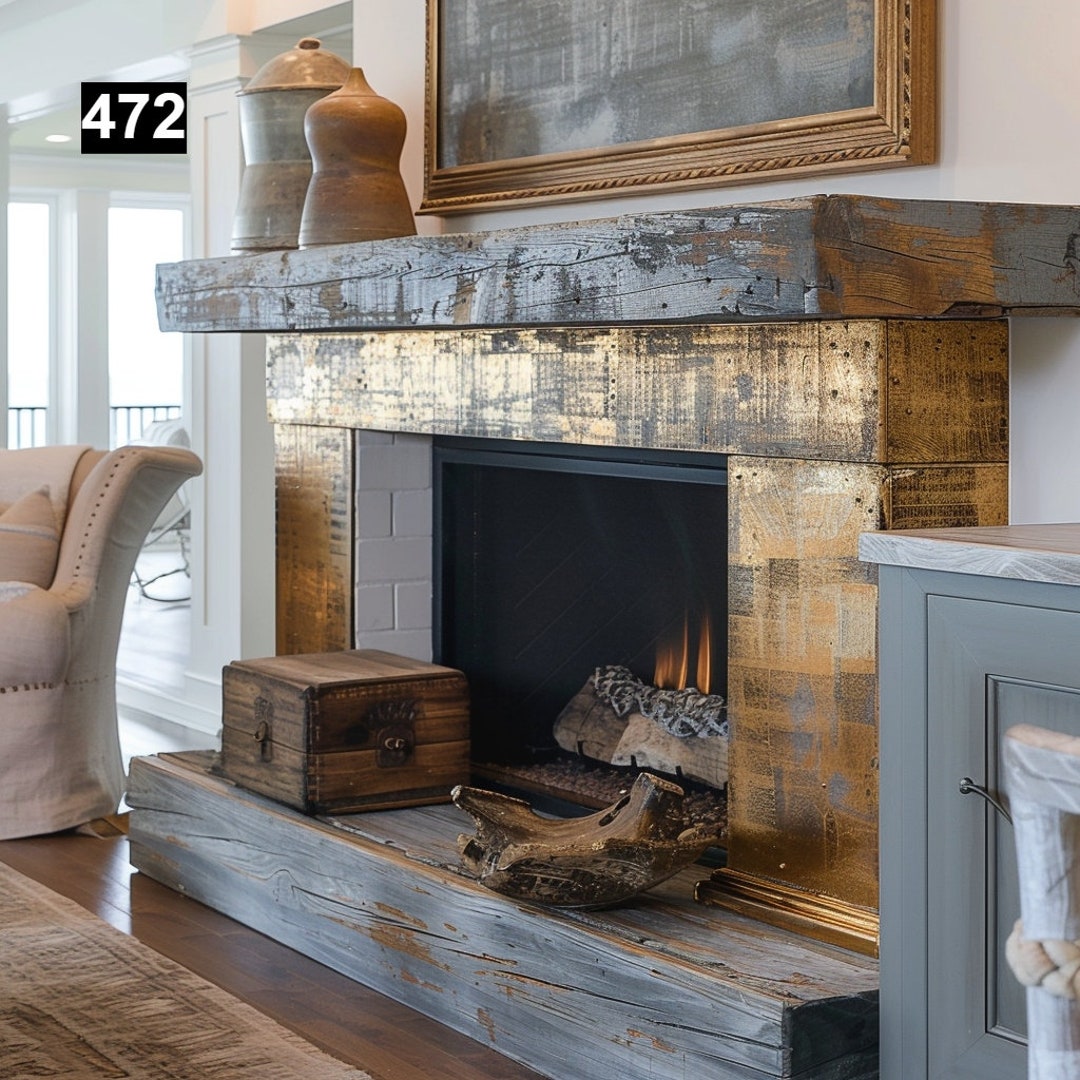 Regal Looking Reclaimed Wood Beam Fireplace Mantel With Legs #472 - Etsy