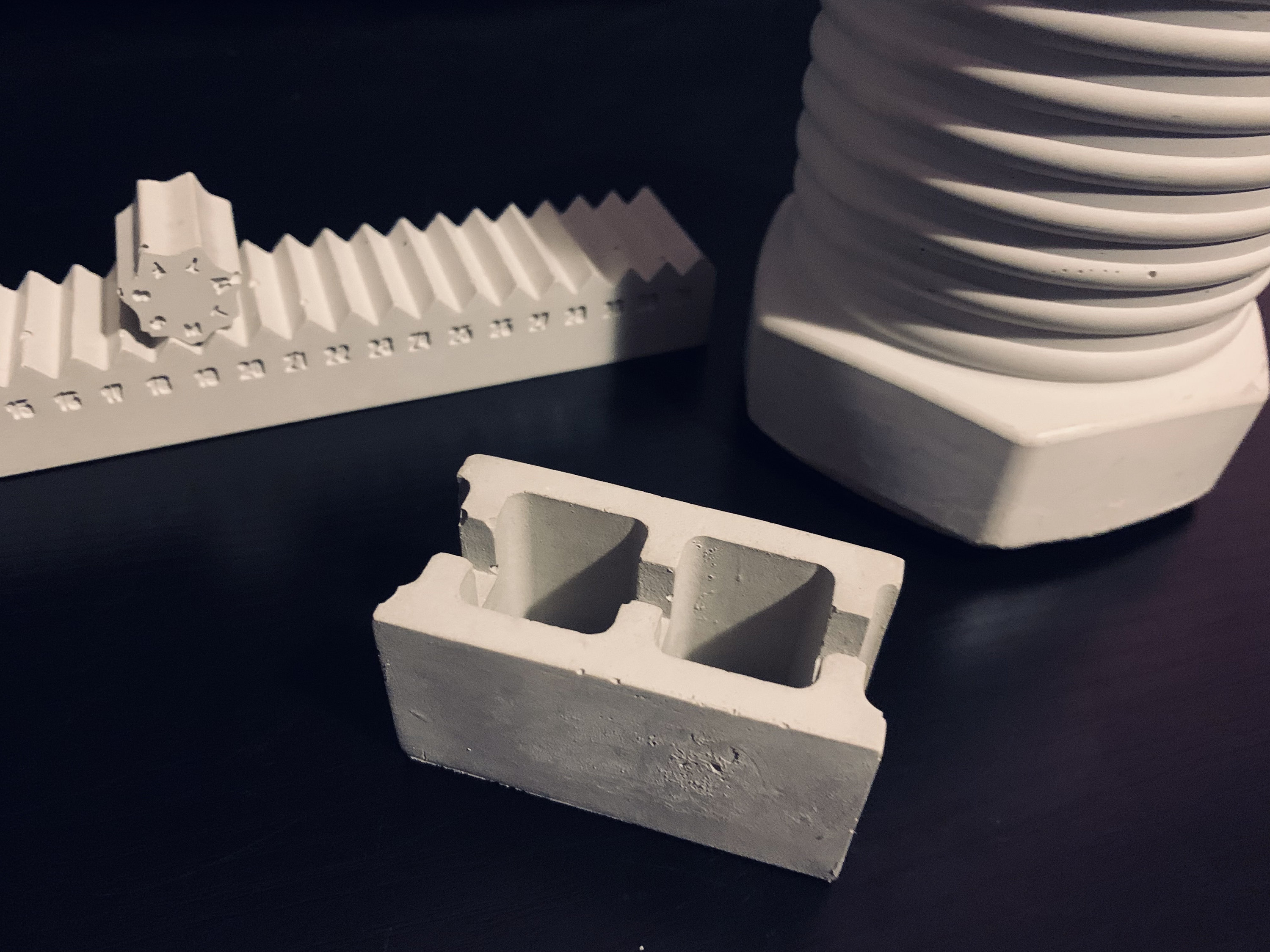 Cement Industrial Office Decor/ Bolt Pen Holder With Cinder Block Card ...