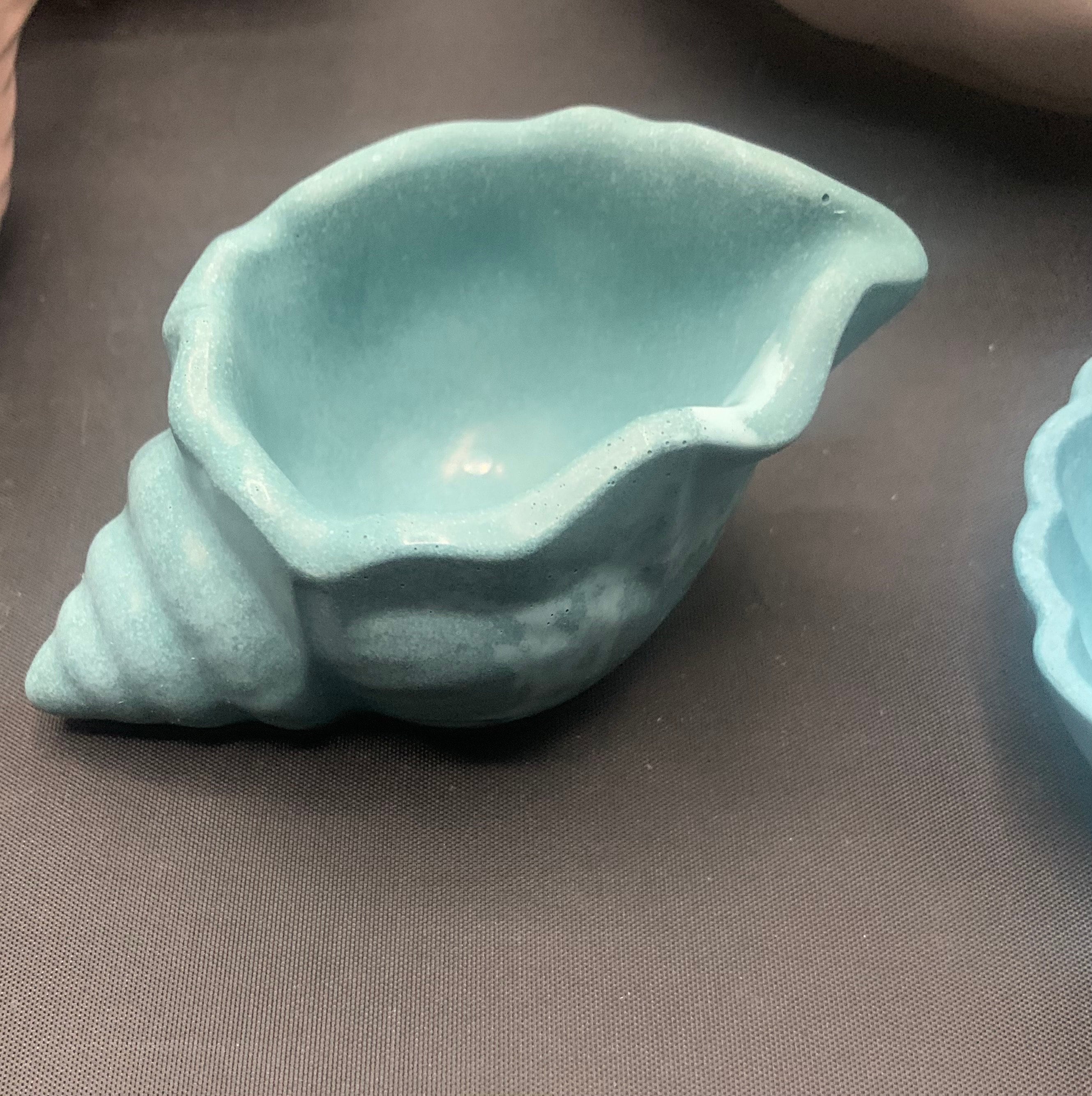 Cement Shell Tray, 3 Shell Shaped, Beach , Trinket Dish, Summer Decor ...