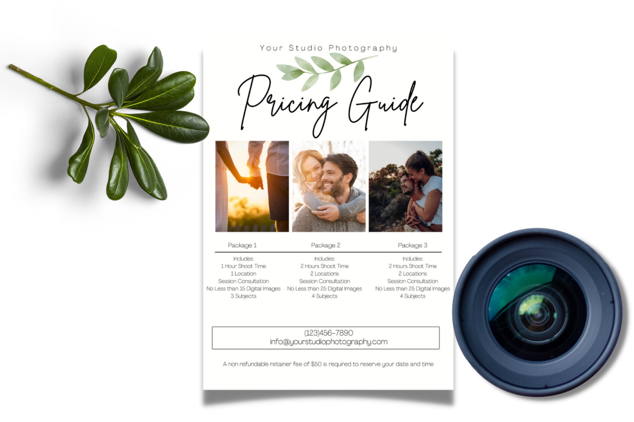 Photography Photographer Pricing Sheet Canva Template Pricing Guide for ...