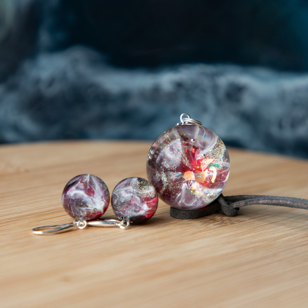 Resin Space Necklace, Star Planet Necklace, Galaxy Necklace, Space ...