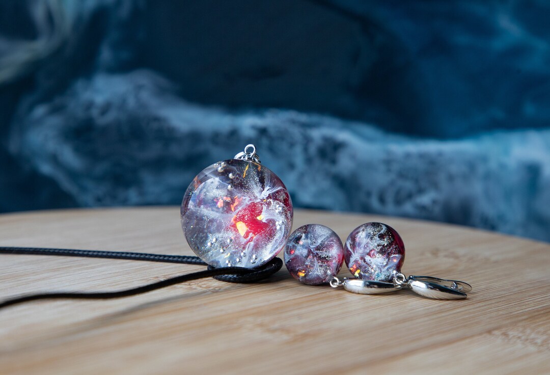 Space Jewelry Set, Sci Fi Necklace, Post Apocalyptic Jewelry, Resin ...