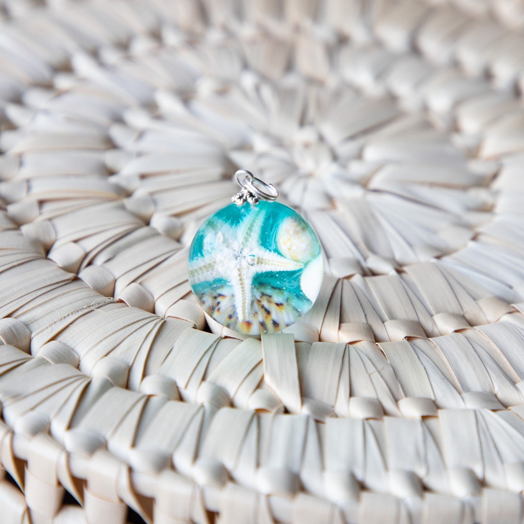 Resin Ocean Necklace, Beach Terrarium Necklace, Ocean Necklace ...