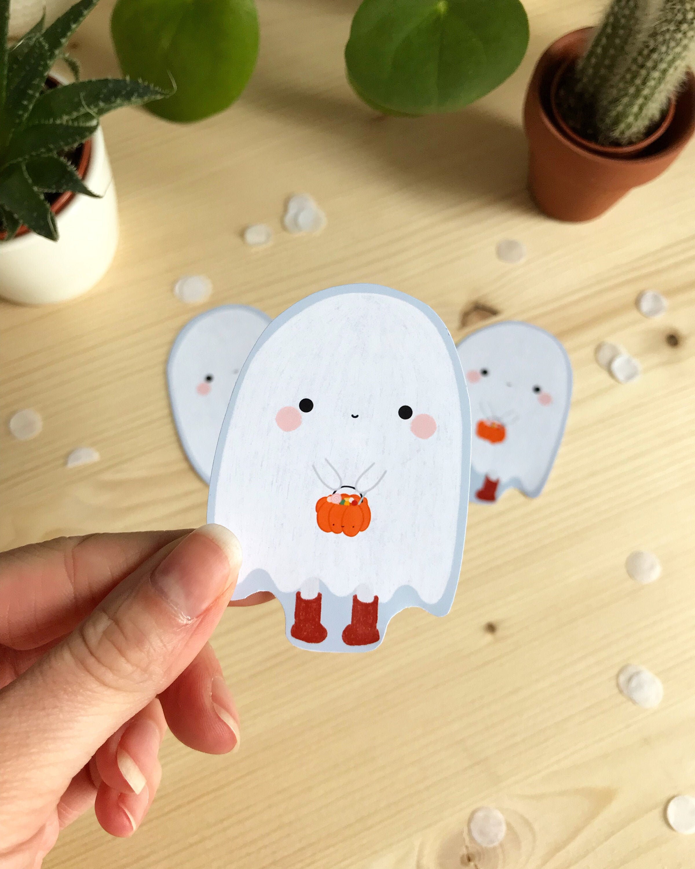 STICKER Cute Ghost Sticker Handmade Vinyl Sticker Laptop | Etsy