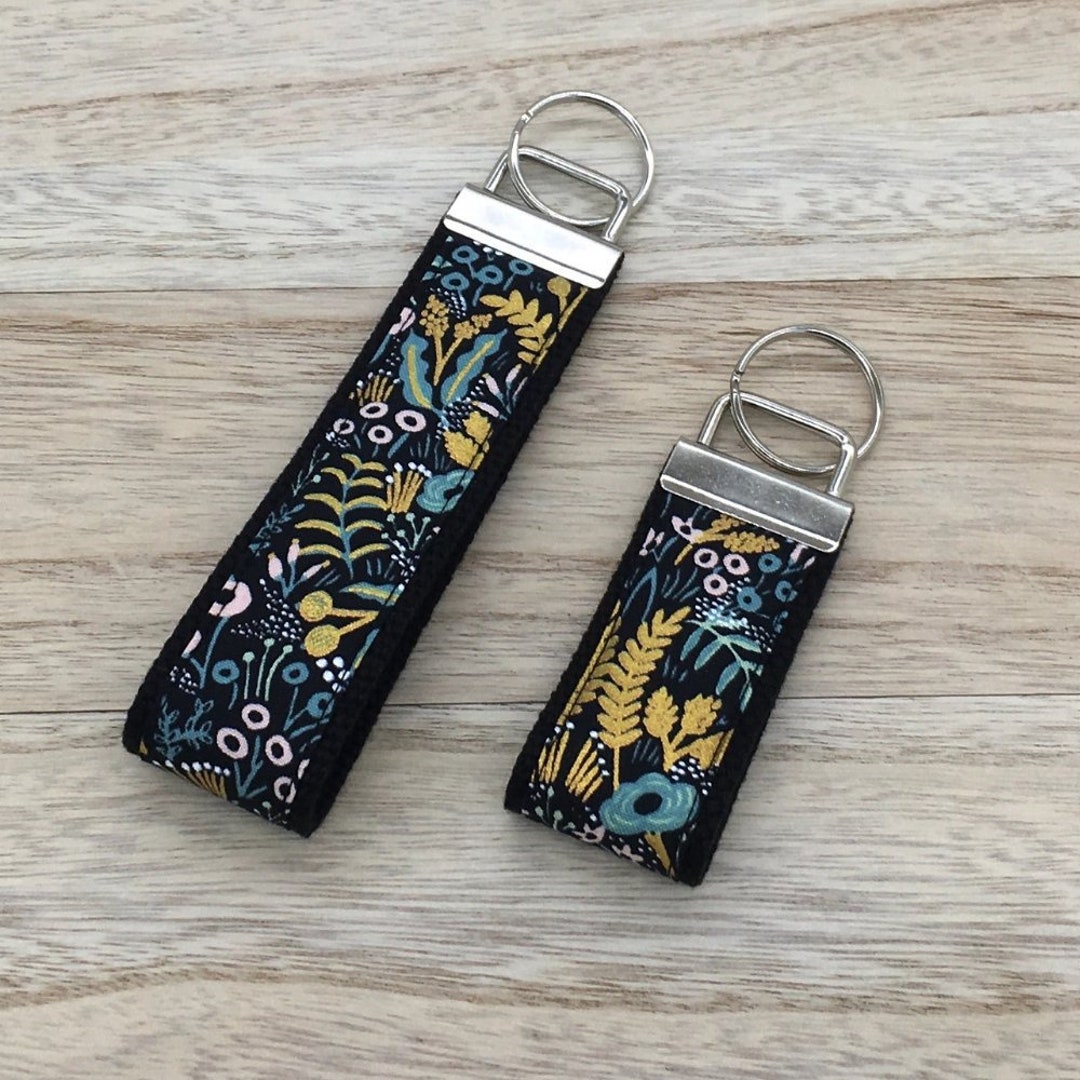 Midnight Tapestry Floral Key Fob Mini Key Fob Flowers - Etsy