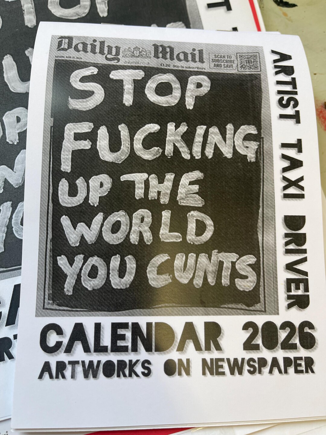Artwork on Newspaper Calendar 2026 - Etsy UK