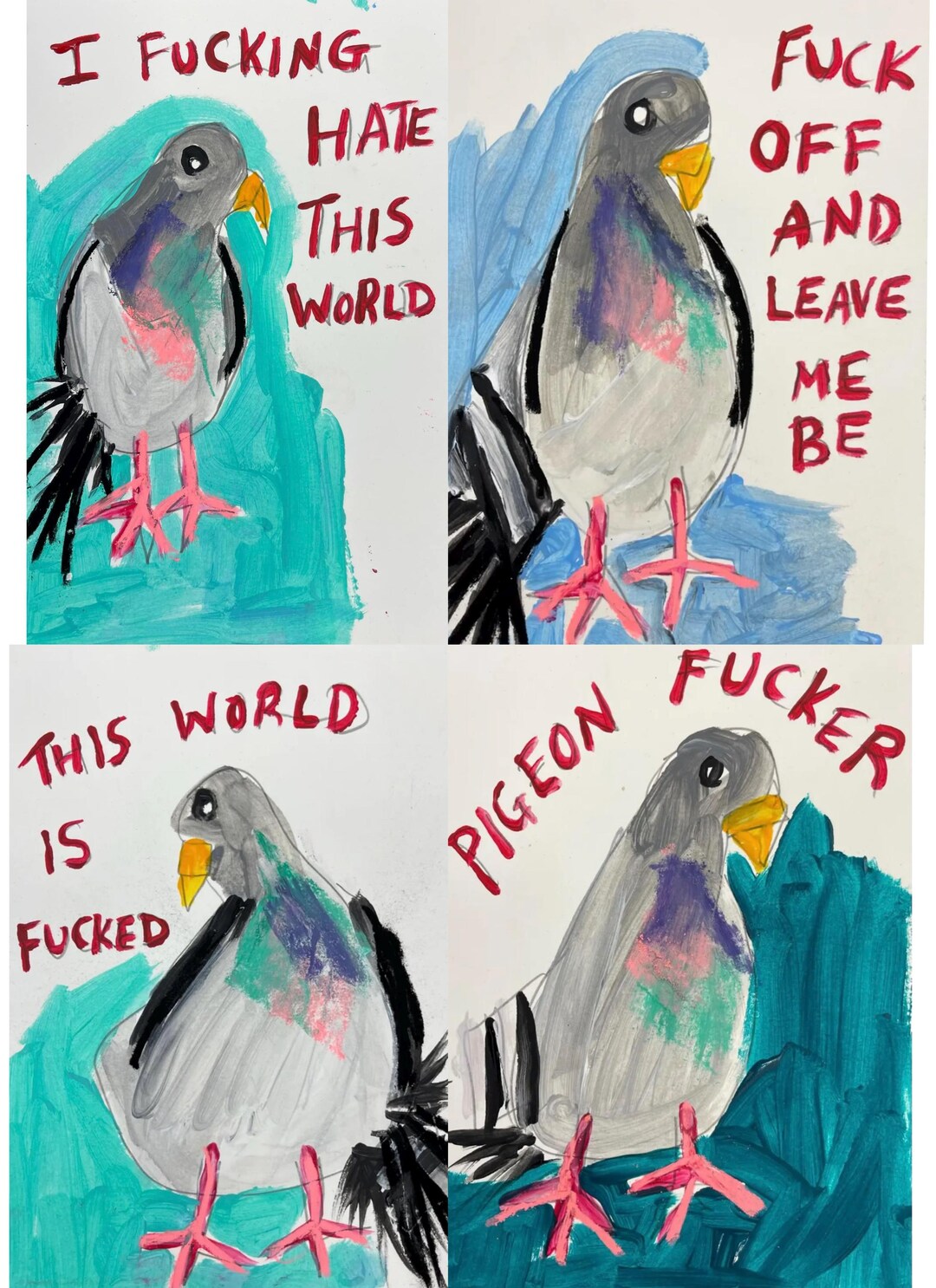 Pigeon Set of Four - Etsy