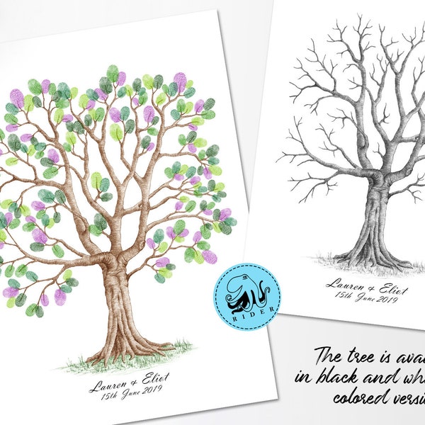 Fingerprint Tree, Instant Download, Printable, Wedding, Guestbook ...