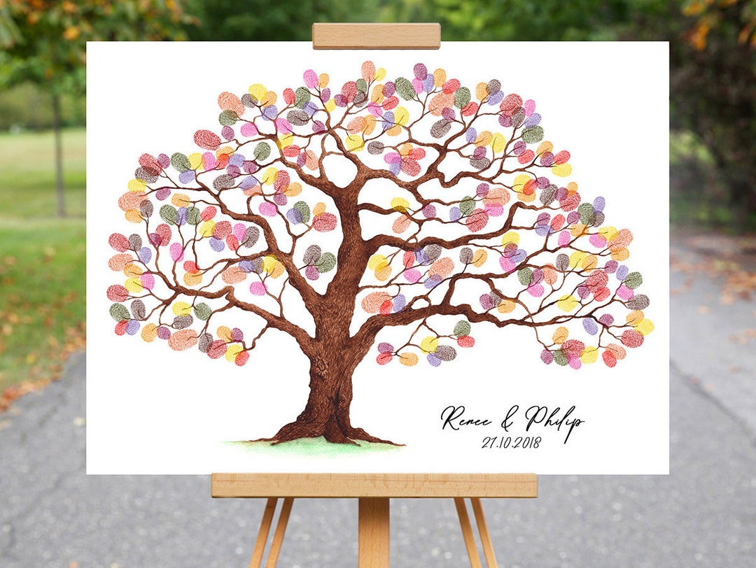 Renee Instant Download Fingerprint Tree Wedding Thumbprint Decoration ...