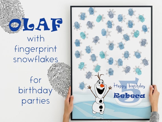 Olaf fingerprint snowflakes digital art instant download | Etsy