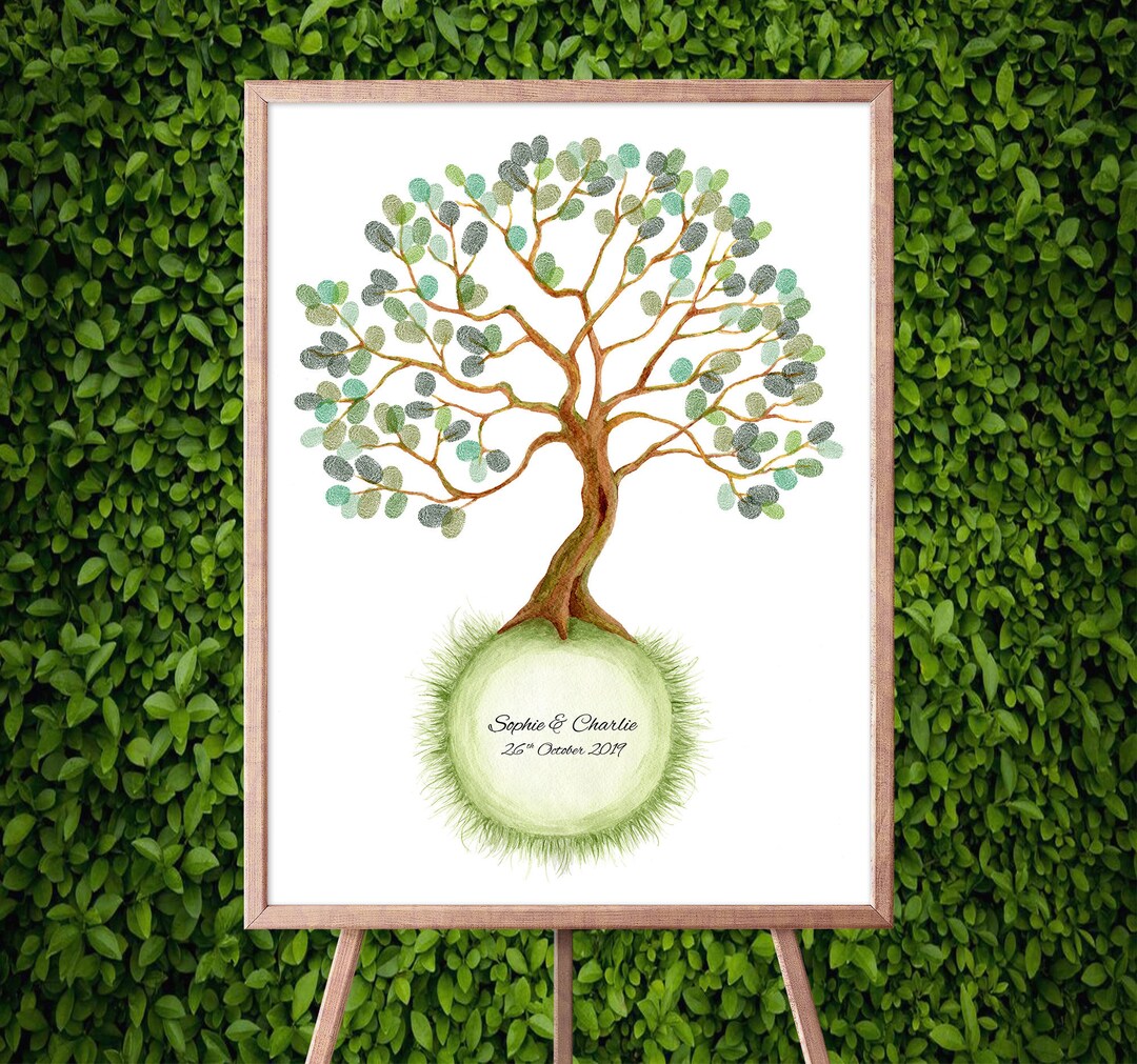 Instant Download Fingerprint Tree of Life 2 Wedding Thumbprint Bridal ...