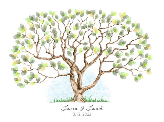 Main Wedding Fingerprint Tree Instant Download Decoration - Etsy