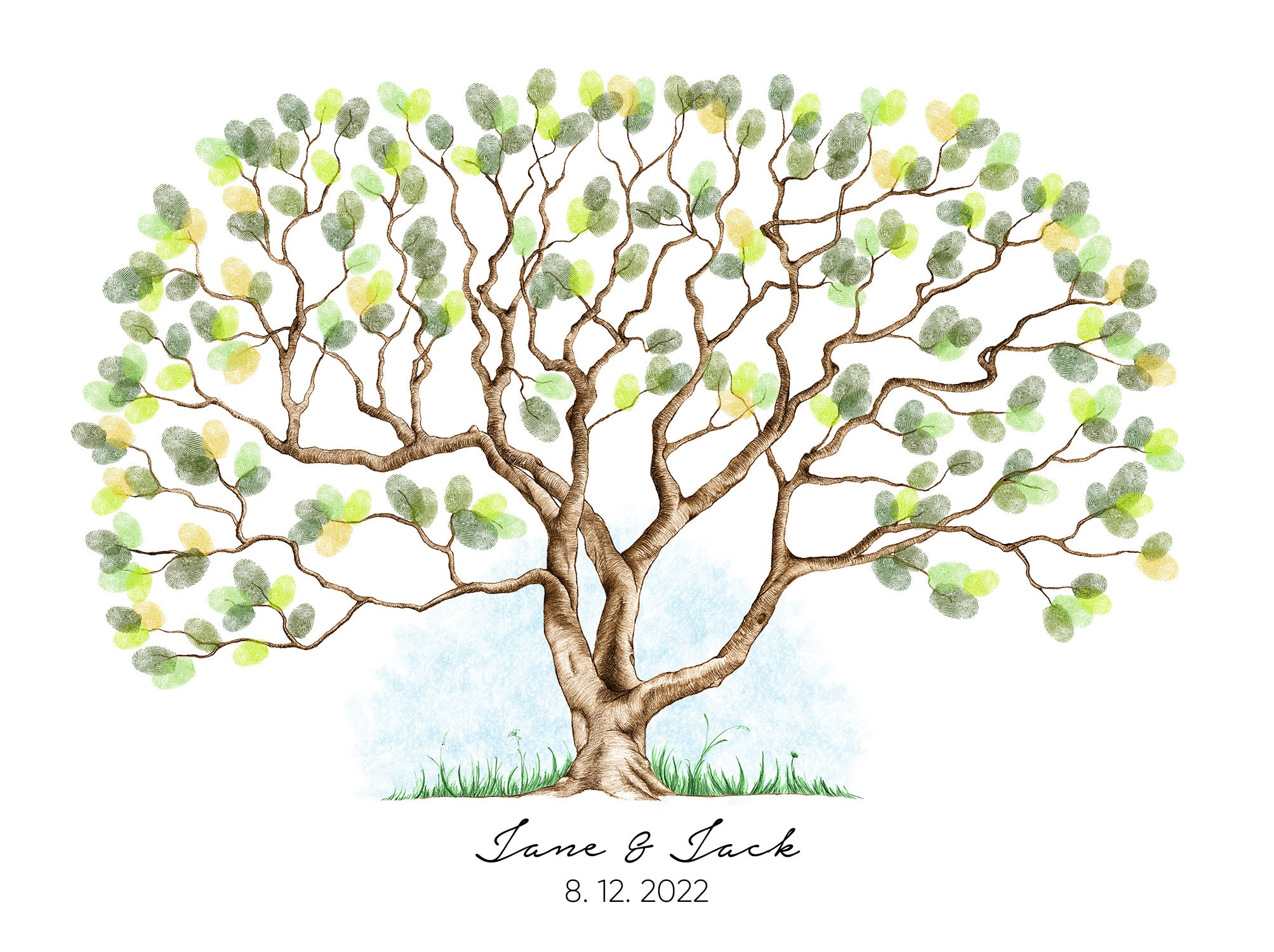 Main Wedding Fingerprint Tree Instant Download Decoration - Etsy Canada
