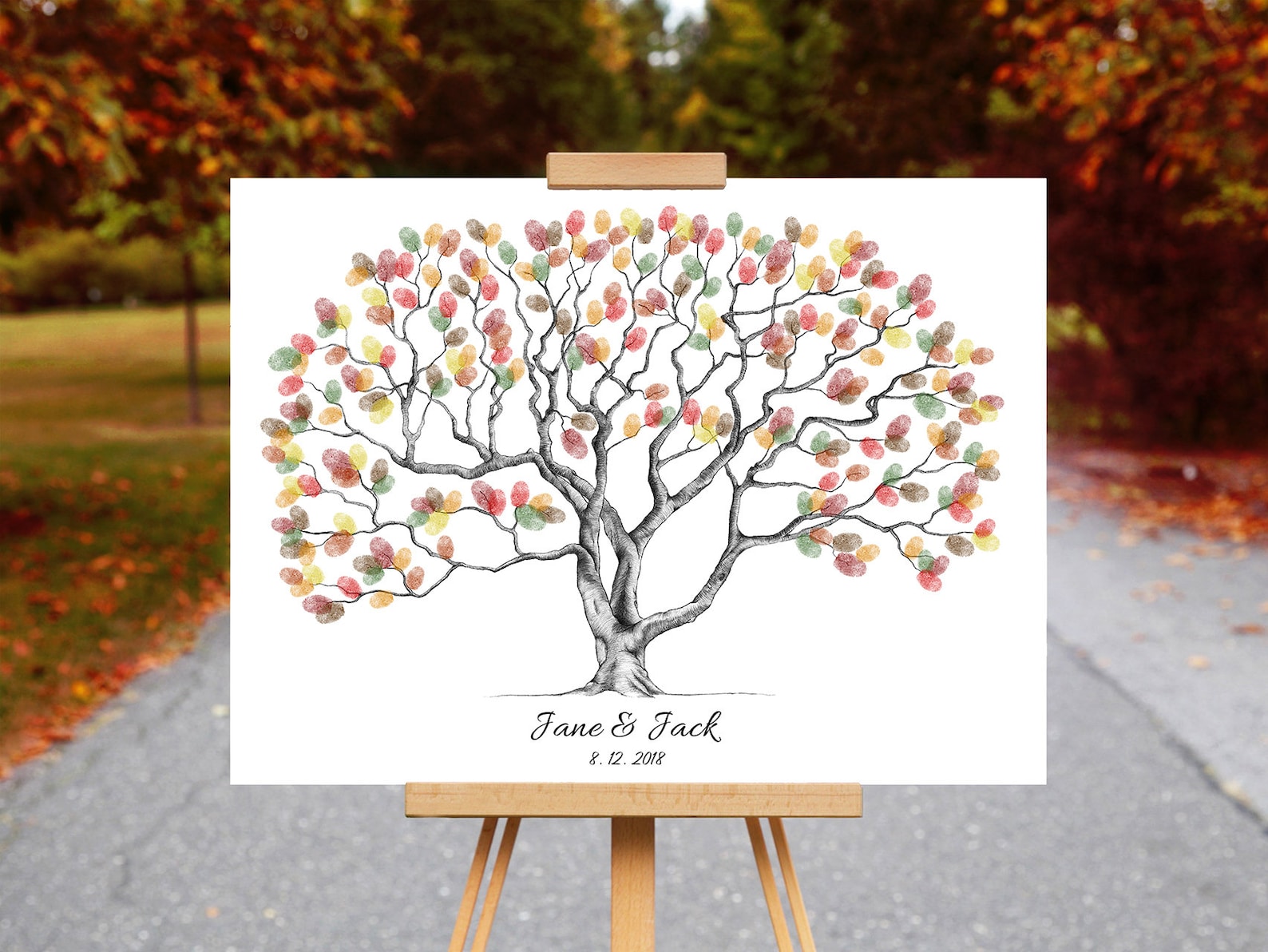 Main Wedding Fingerprint Tree Instant Download Decoration - Etsy