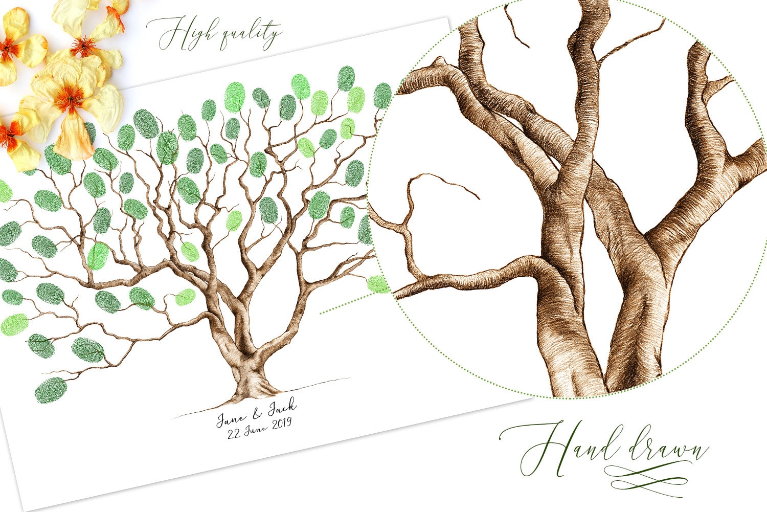 Main Wedding Fingerprint Tree Instant Download Decoration - Etsy Canada
