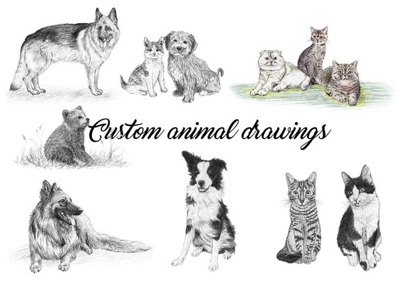 Custom Animal Drawing to Adding to the Fingerprint Trees - Etsy
