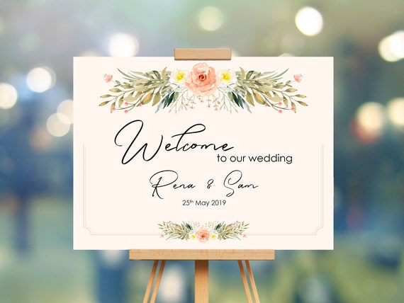 Rena Wedding Welcome Sign Instant Download Traditional | Etsy
