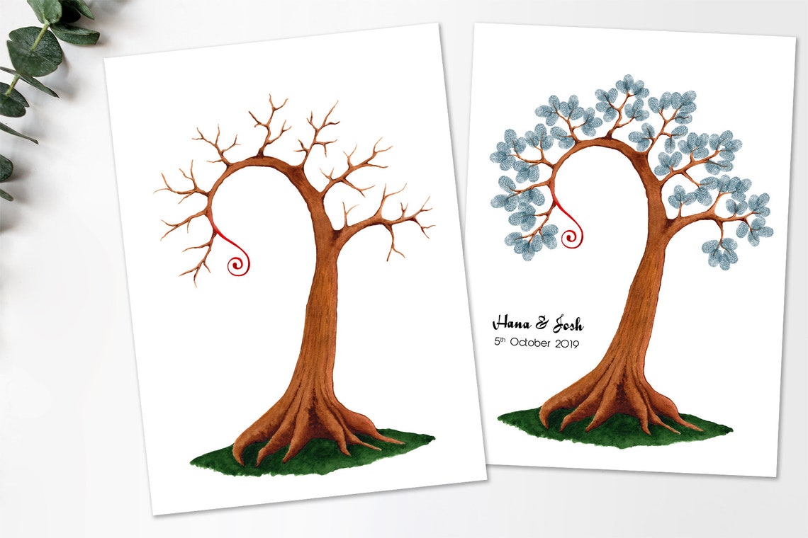 Mystic Fingerprint Tree for Birthday Instant Download Wedding - Etsy