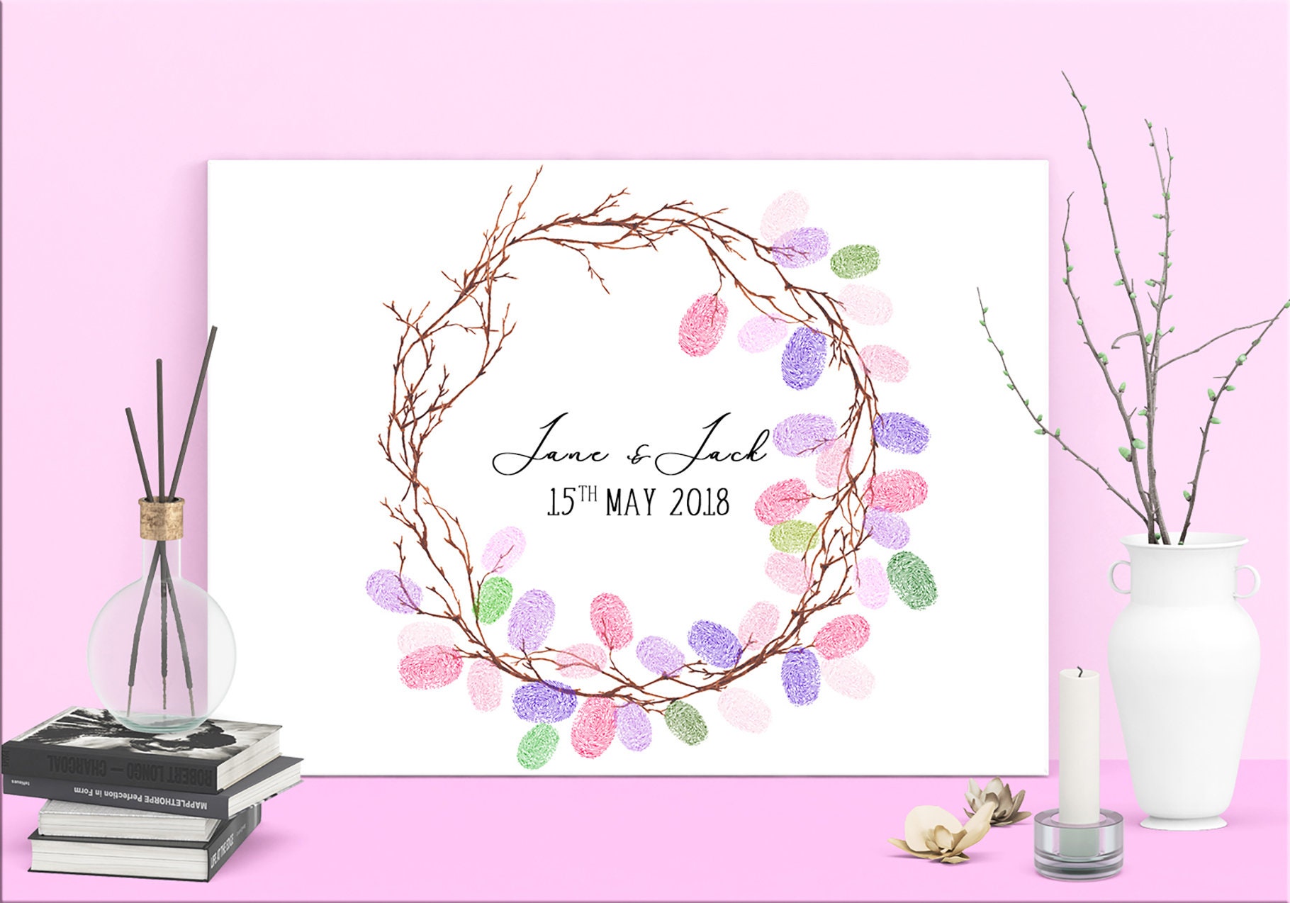 Liara Wreath Wedding Fingerprint Decoration Birthday Party Bridal ...