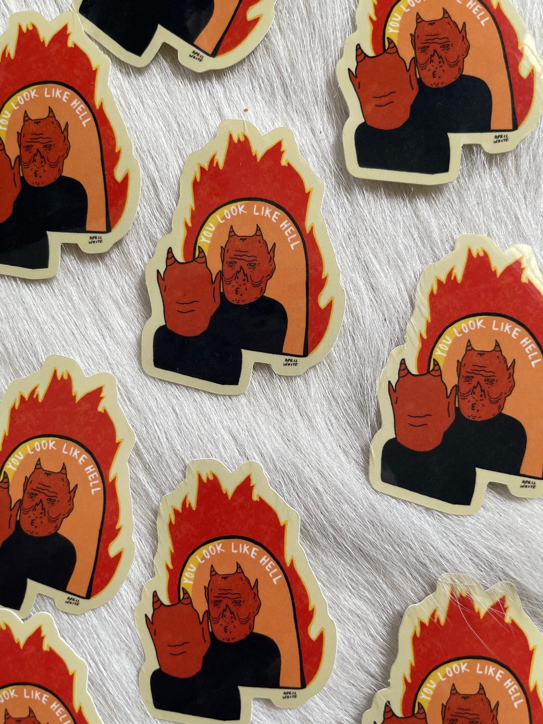 You Look Like Hell // Devil Die Cut Vinyl Sticker - Etsy