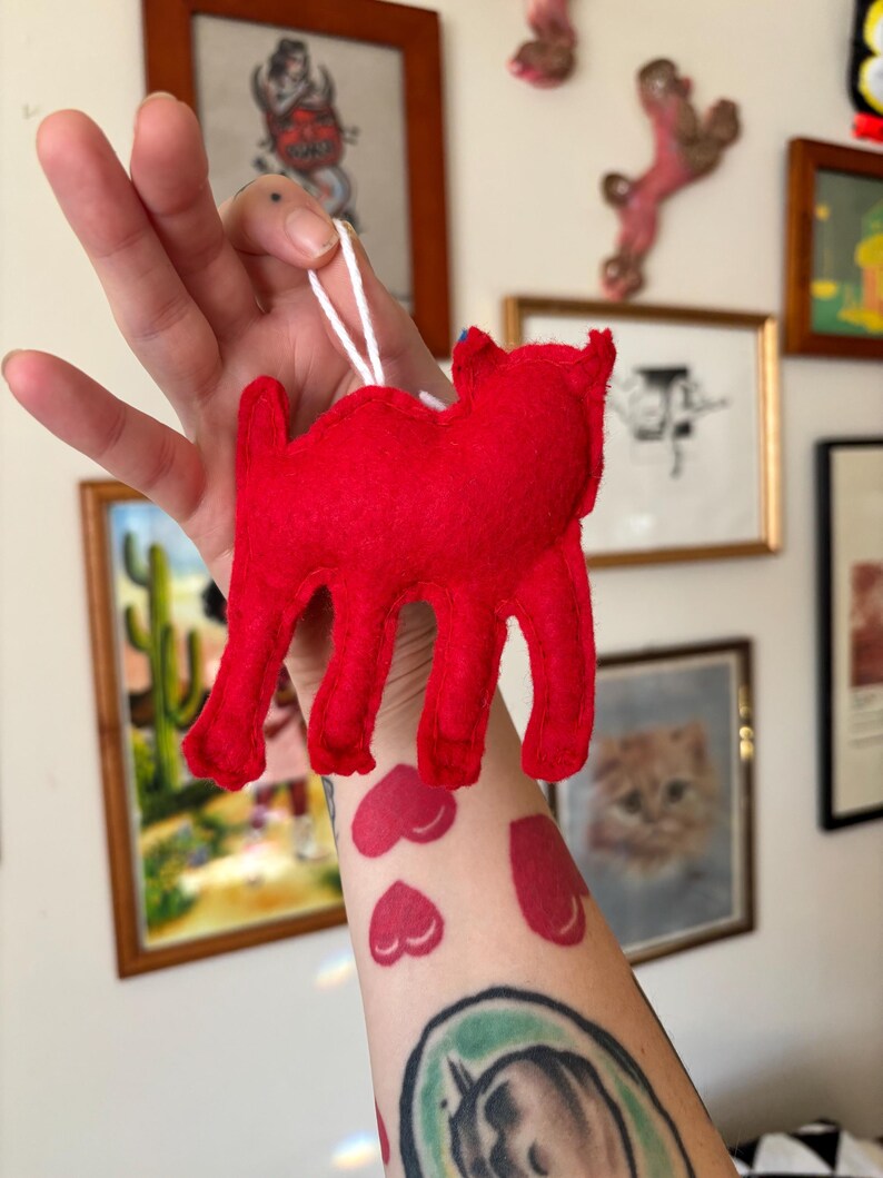 Hellhound // Felt Plush Dog Ornament // Edgy Wall Decor // Gifts for ...