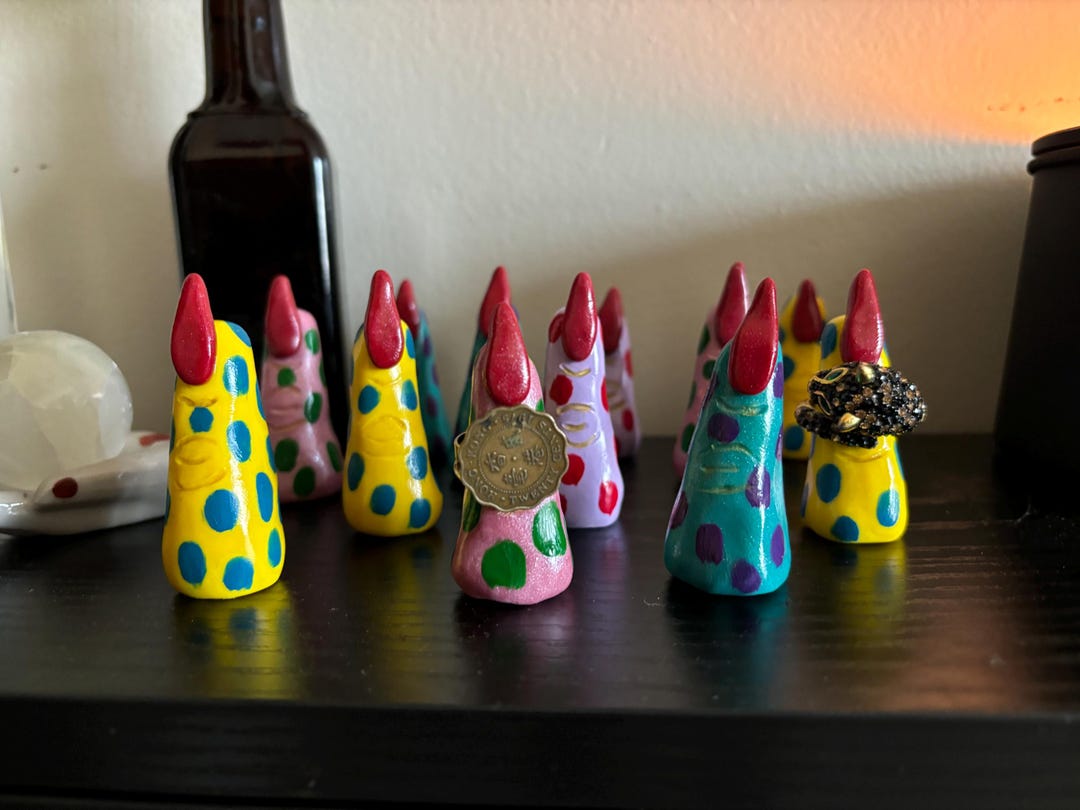 Witchy Ring Fingers // Polymer Clay Ring Cones // Eclectic Ring Dishes ...