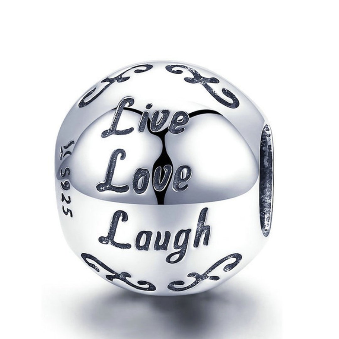 925 Sterling Silver Live Love Laugh Charm Bead for European Charm ...