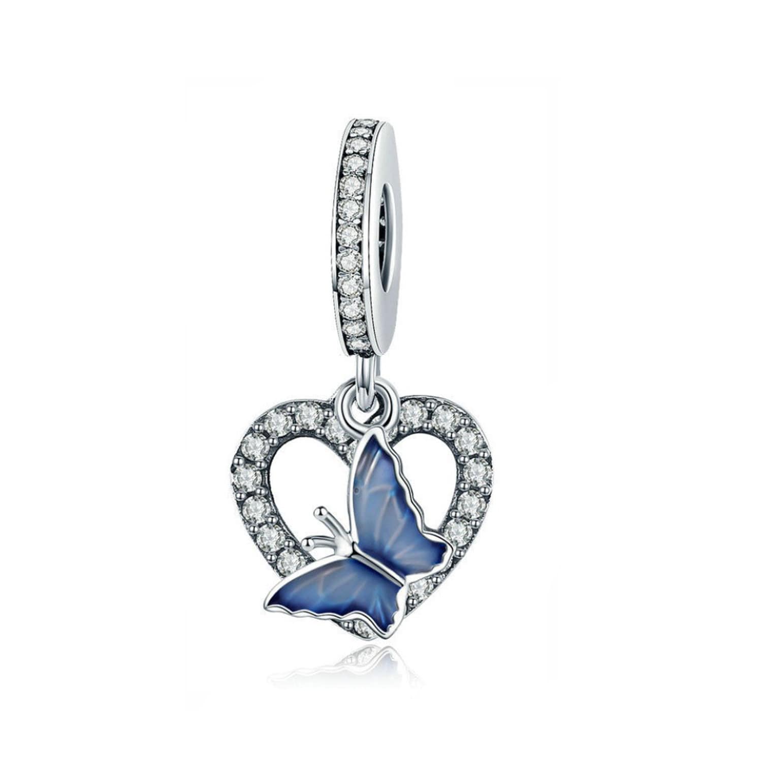 925 Sterling Silver Butterfly Charm Bead Fits European Charm | Etsy