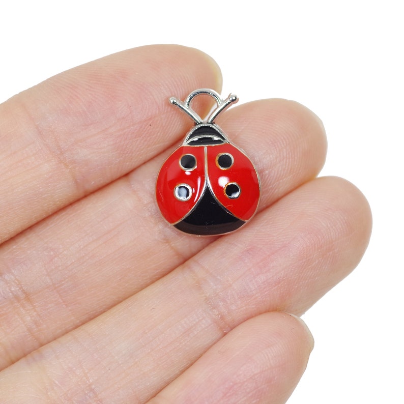 10 Pcs Ladybug Enamel Charm Craft Supplies - Etsy