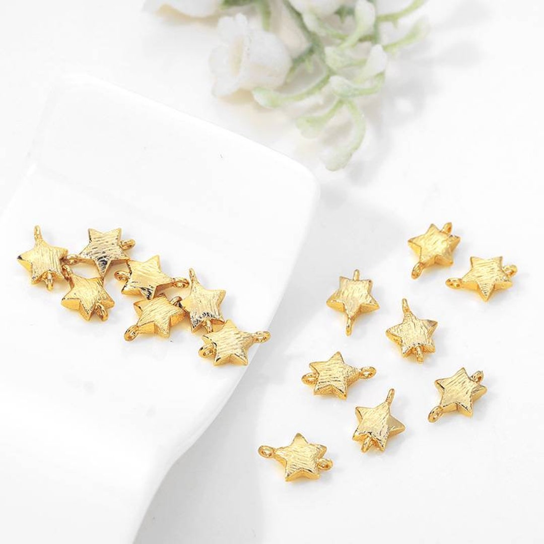10 Pcs Heavy Gold Plated Tiny Star Connector for Jewelry Making - Etsy