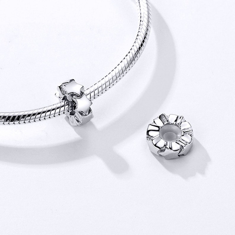 925 Sterling Silver Star Spacer Charm Bead Fits Charm Bracelet Pendant ...