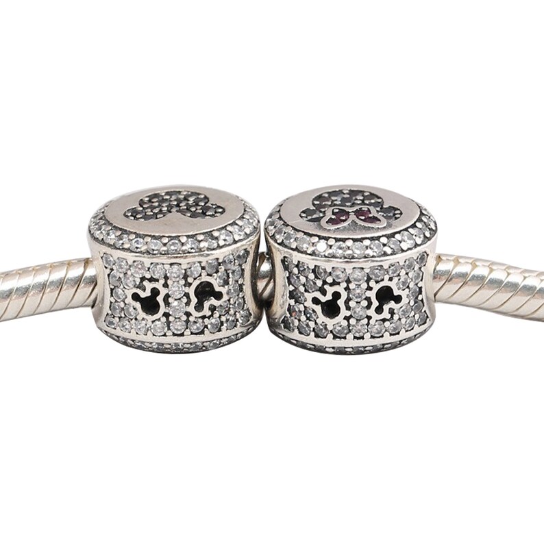 Authentic 925 Sterling Silver Charm Mickey Minnie Mouse Bead - Etsy