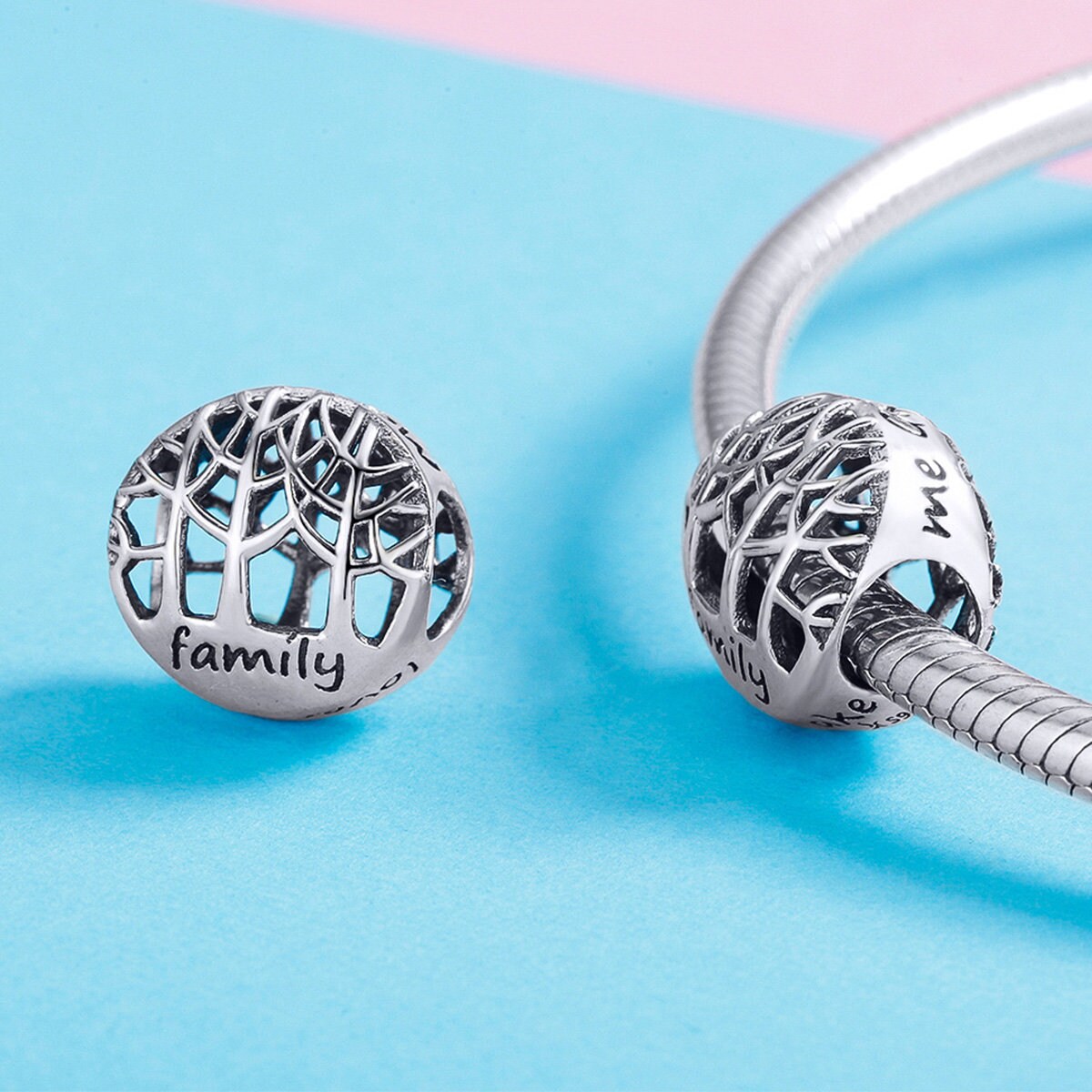 925 Sterling Silver Family Tree Charm Bead Fits Charm Bracelet - Etsy