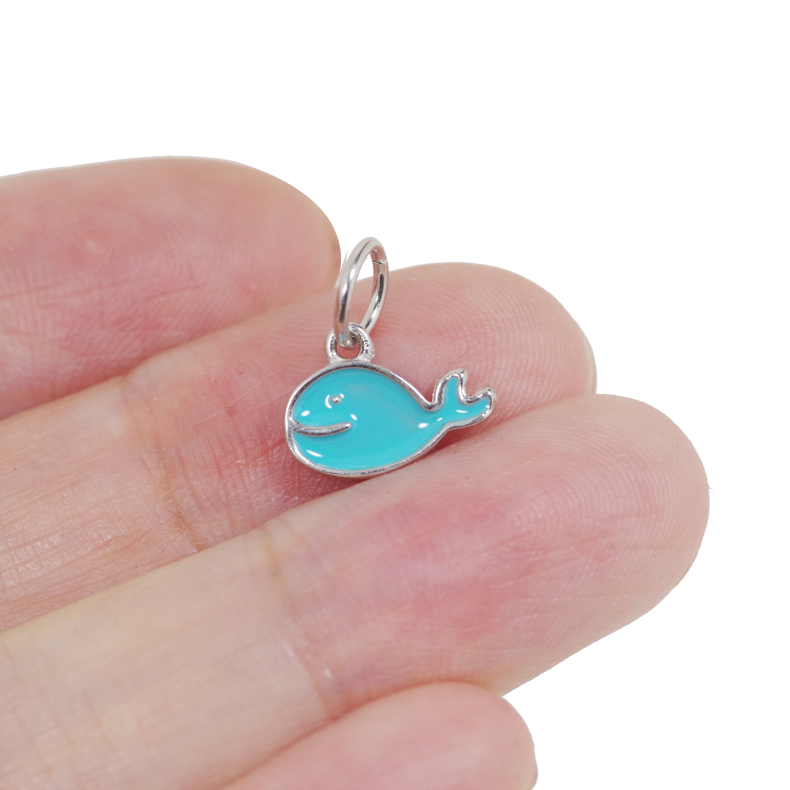 2 Pcs Solid 925 Sterling Silver Dolphin Enamel Charm With - Etsy