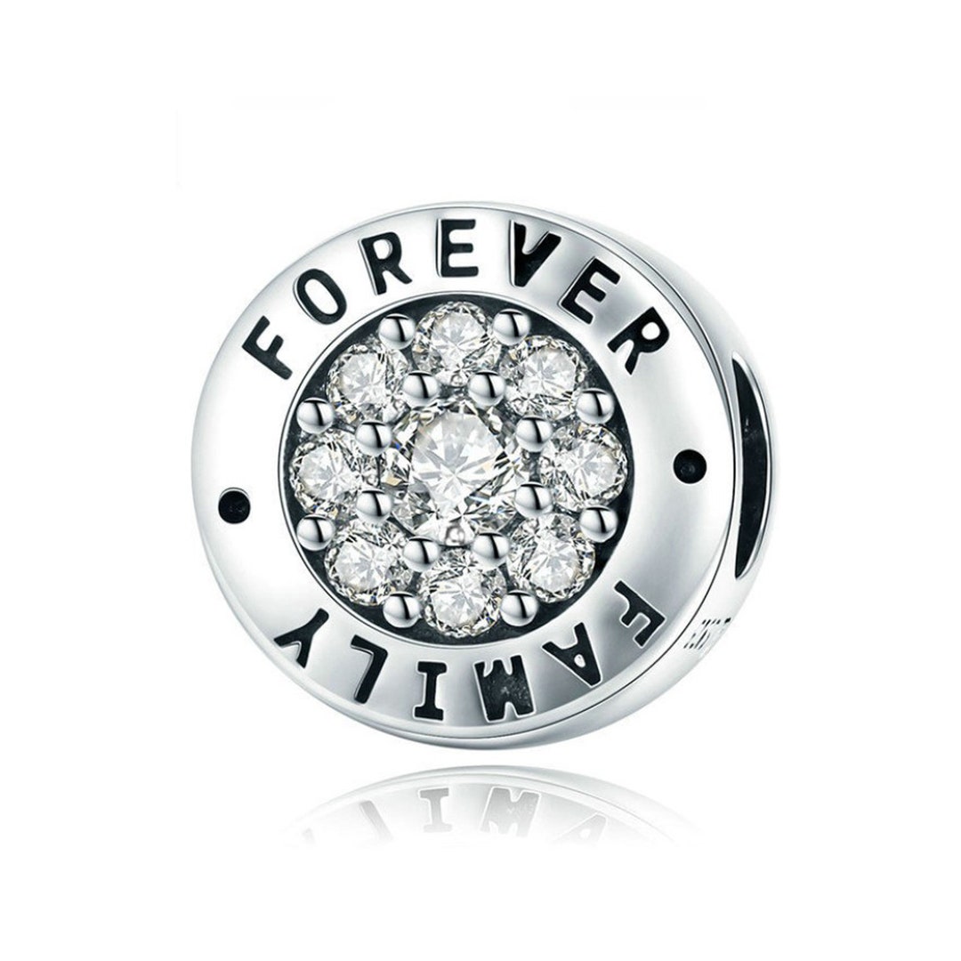 925 Sterling Silver Forever Family Charm Bead Fits European Charm ...