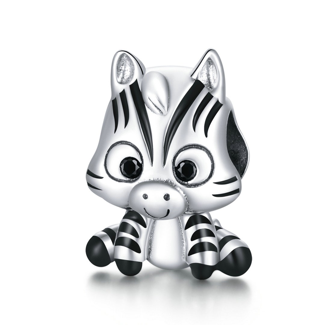 925 Sterling Silver Cute Zebra Charm Bead Fits Pandora Charm Bracelet ...