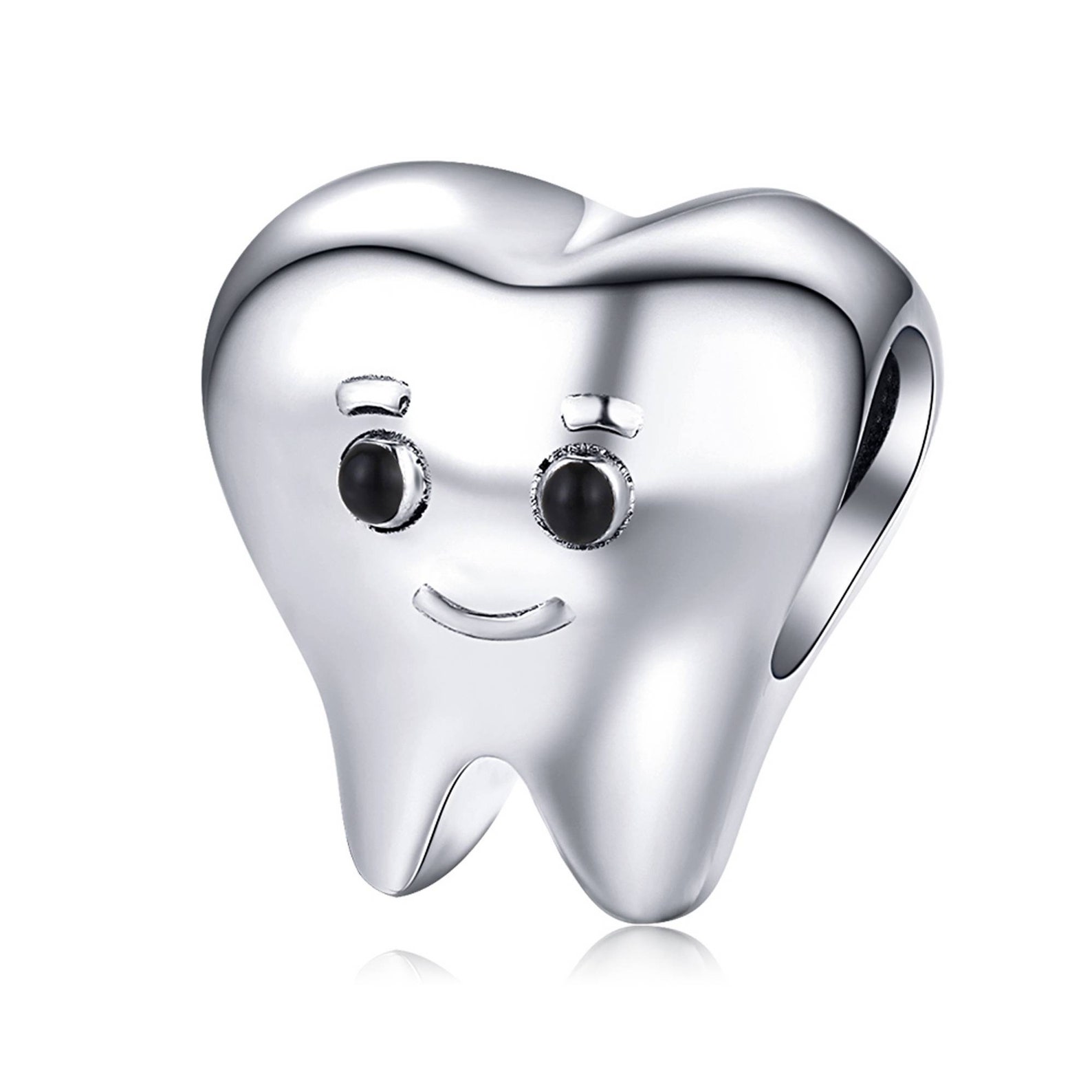 925 Sterling Silver Smile Tooth Charm Bead Fits European Charm - Etsy