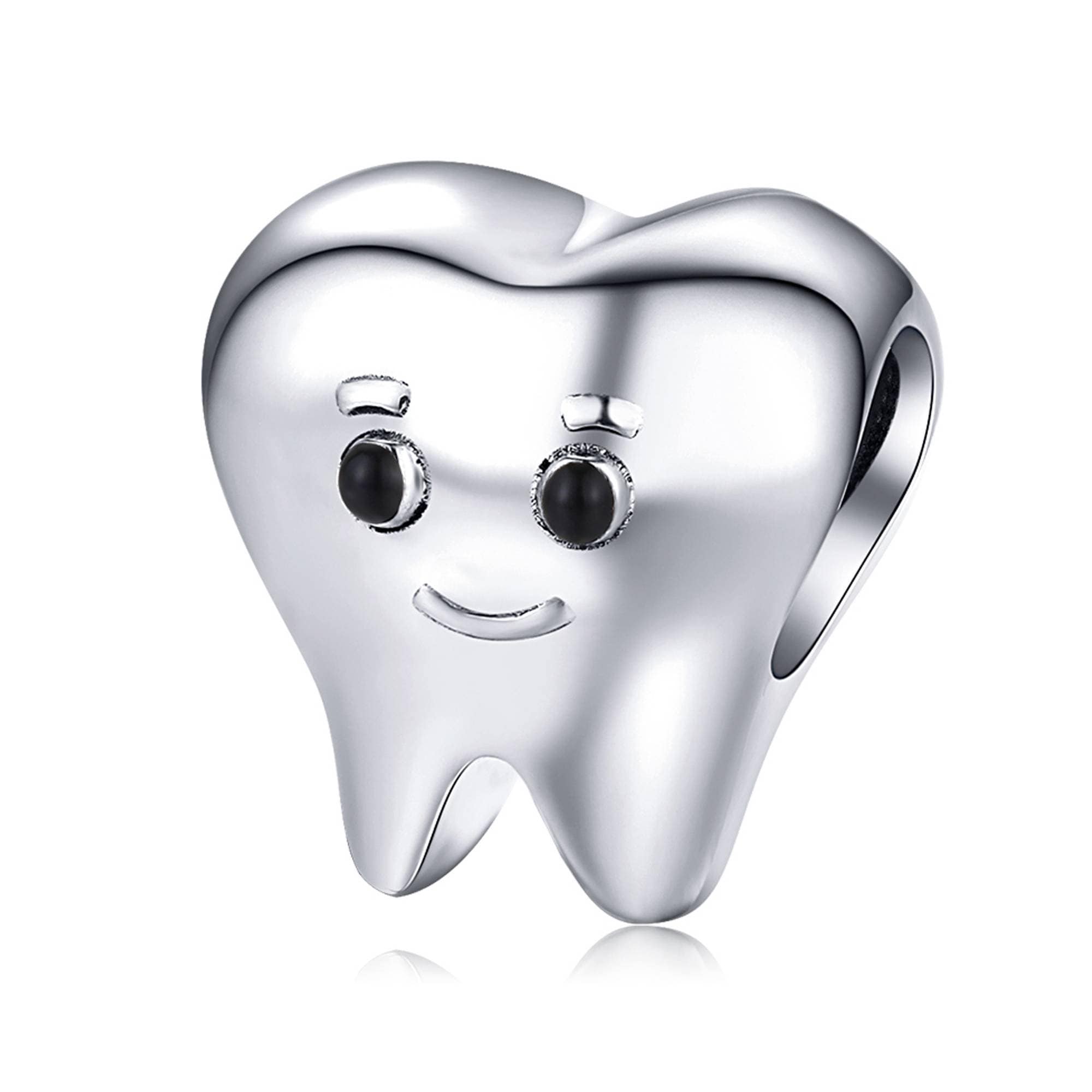 925 Sterling Silver Smile Tooth Charm Bead Fits European Charm | Etsy