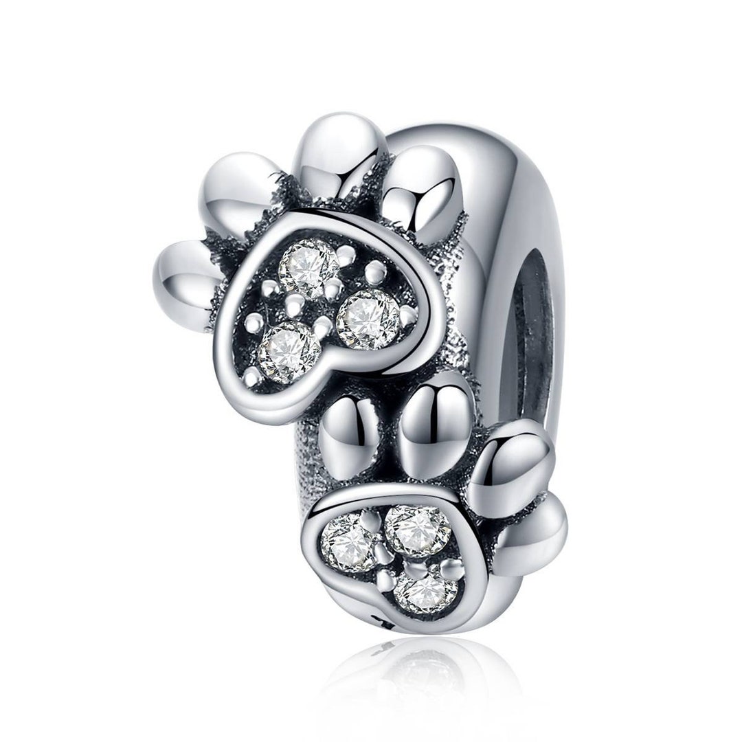 925 Sterling Silver Dog Paw Charm Bead Fits European Charm Bracelet - Etsy