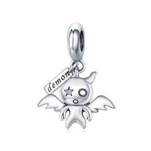 925 Sterling Silver Demon Bead Fits Charm Bracelet Pendant - Etsy
