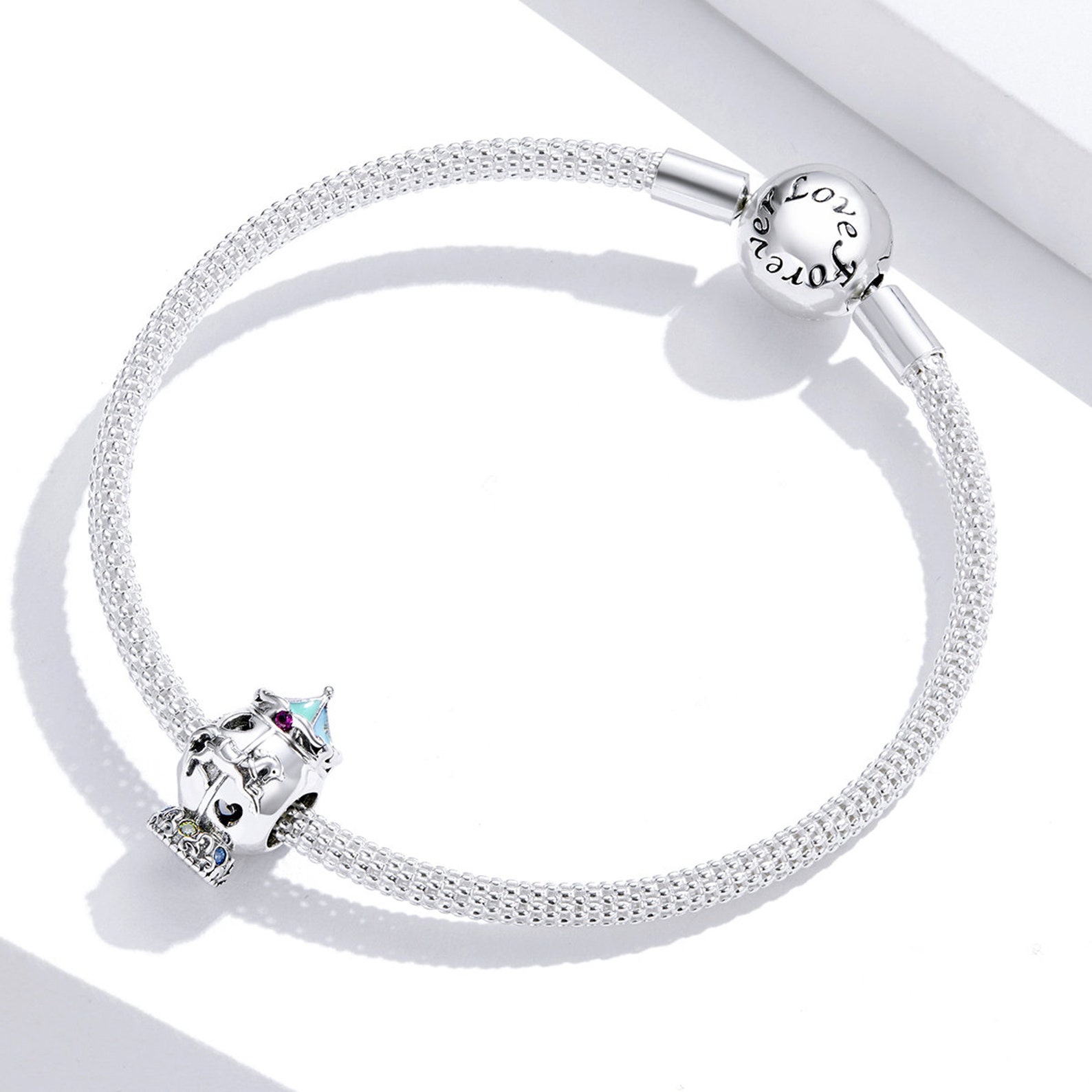 925 Sterling Silver Enamel Merry-go-around Charm Bead Fits - Etsy