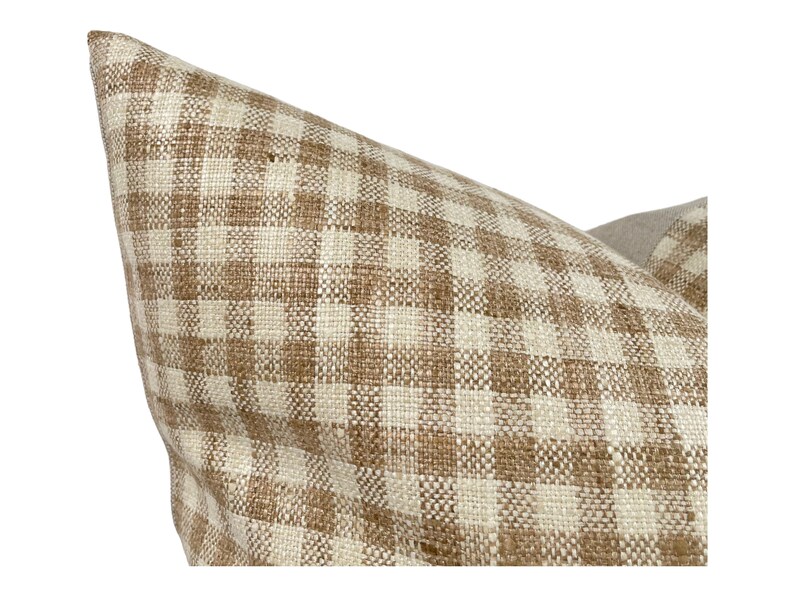 Designer "campbell" Checkered Pillow Cover // Brown and Beige Pillow ...