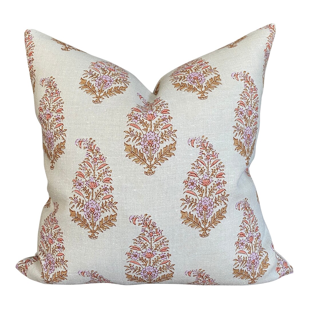 Designer Katie Leede Mughal Gardens Pillow in Melon and Tumeric ... Designer Katie Leede Mughal Gardens Pillow in Melon and Tumeric ...